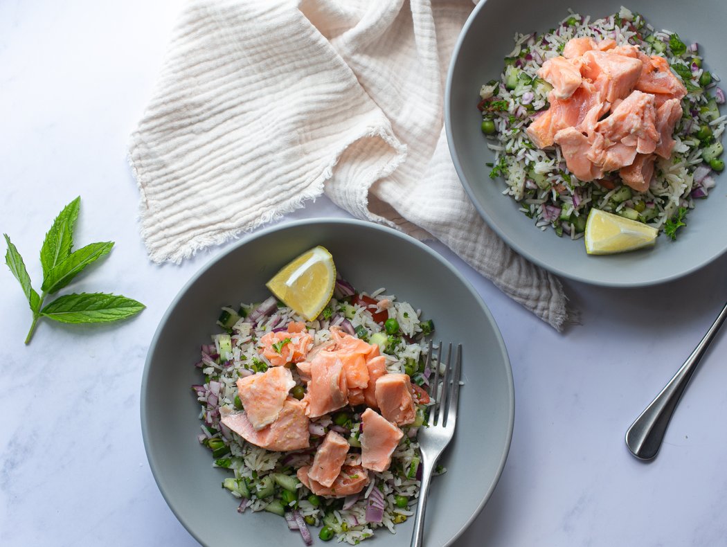 Salmon Rice And Herb Salad Kidney Care Uk