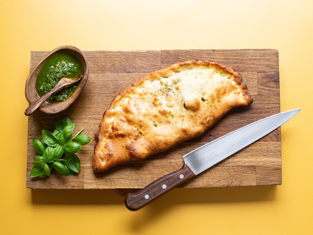 Calzone pizza with roasted vegetables and pesto | Kidney Care UK